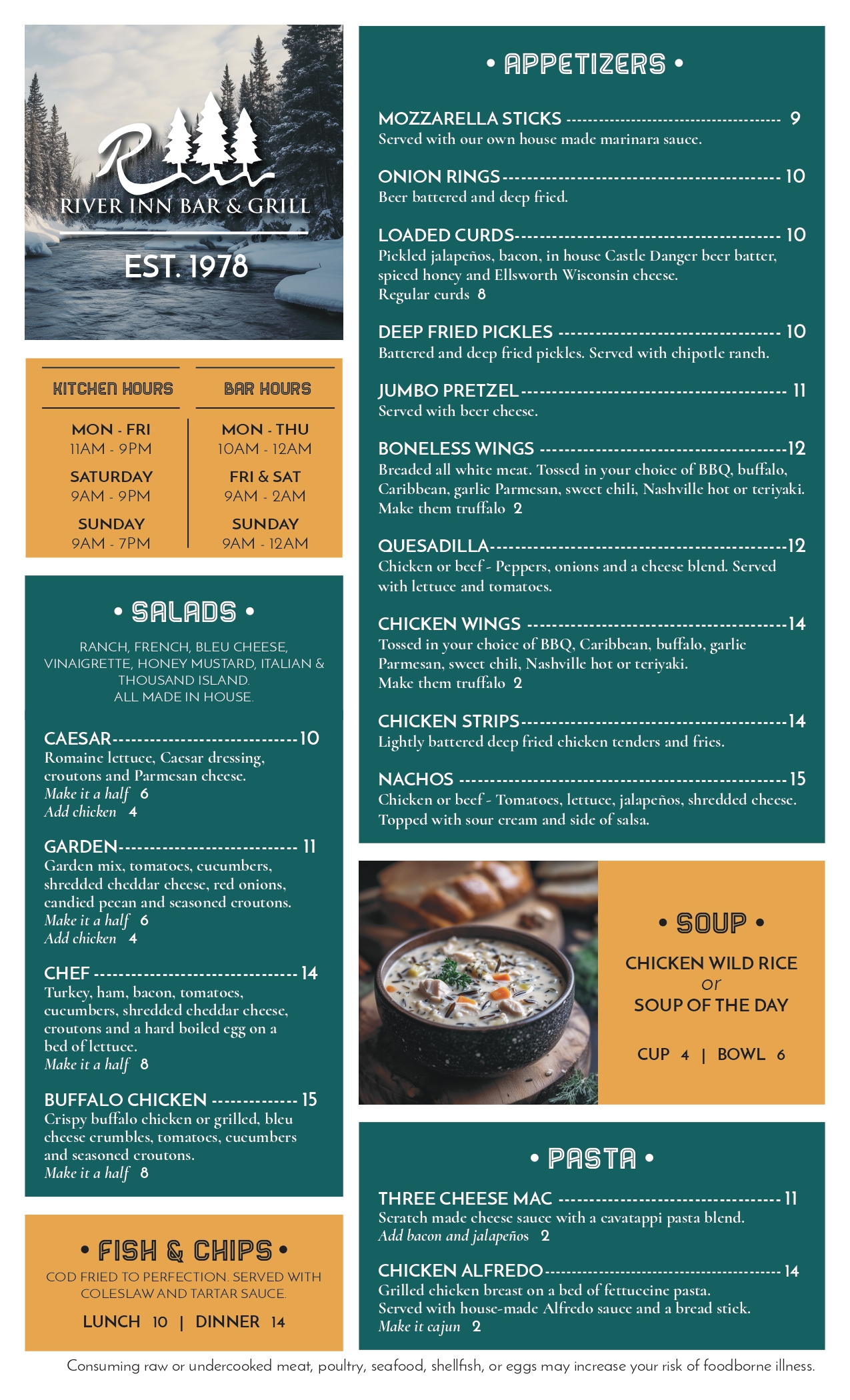 Menu – The River Inn Bar & Grill